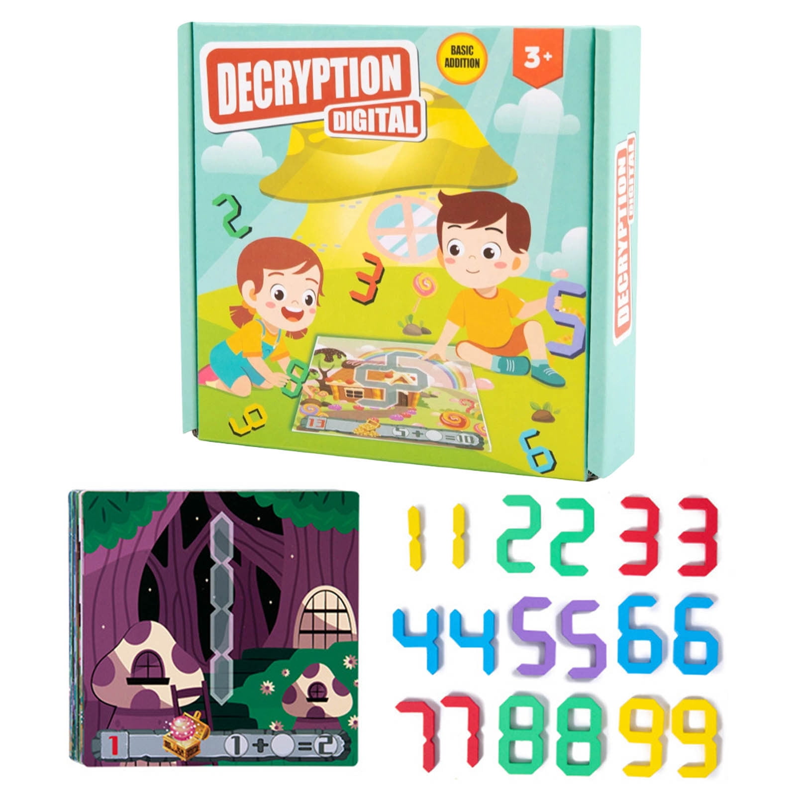 multicolor Wooden Number Puzzle Game Math Learning Toy Early Education ...