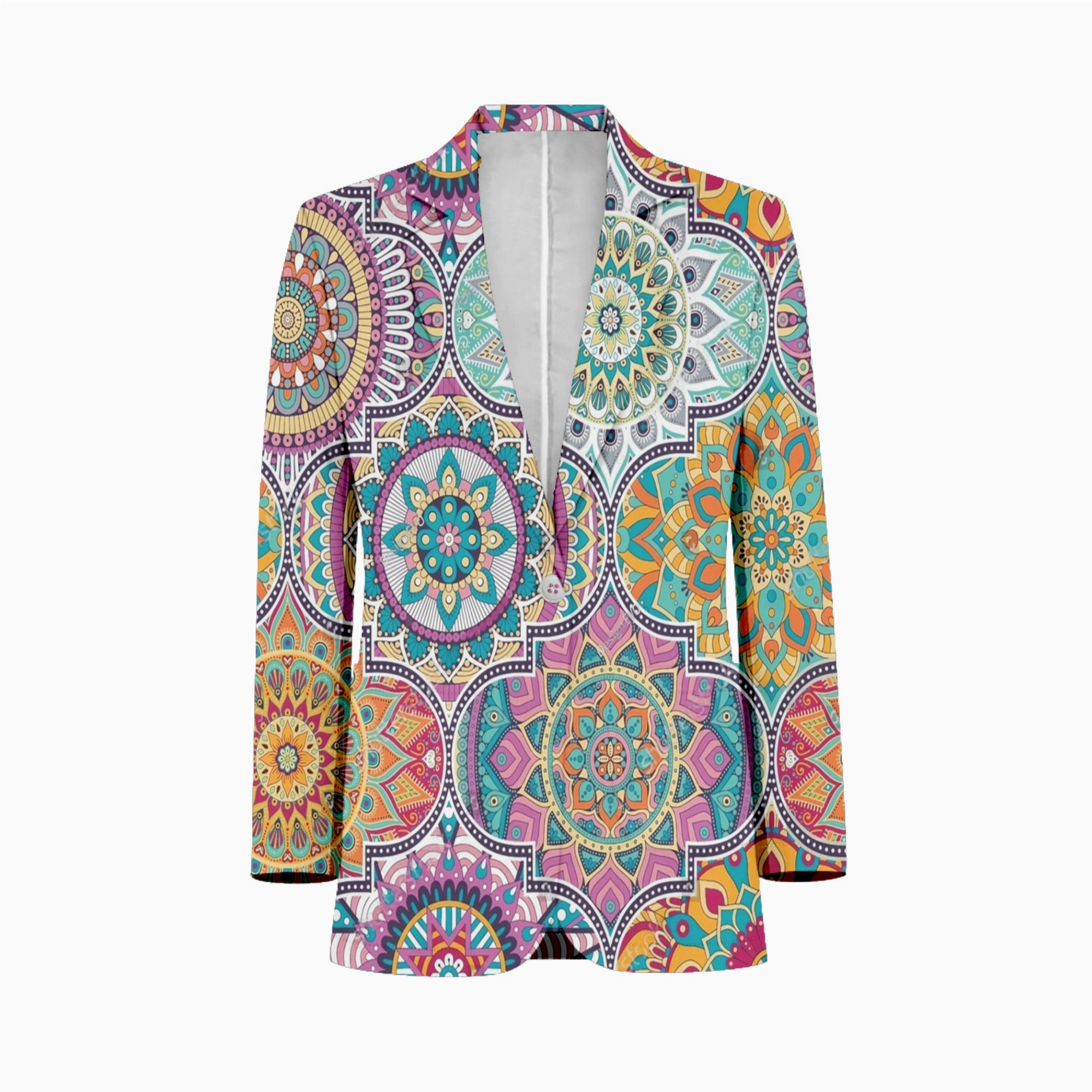 multicolor pattern with oriental mandalas Customized Men's Suits full ...