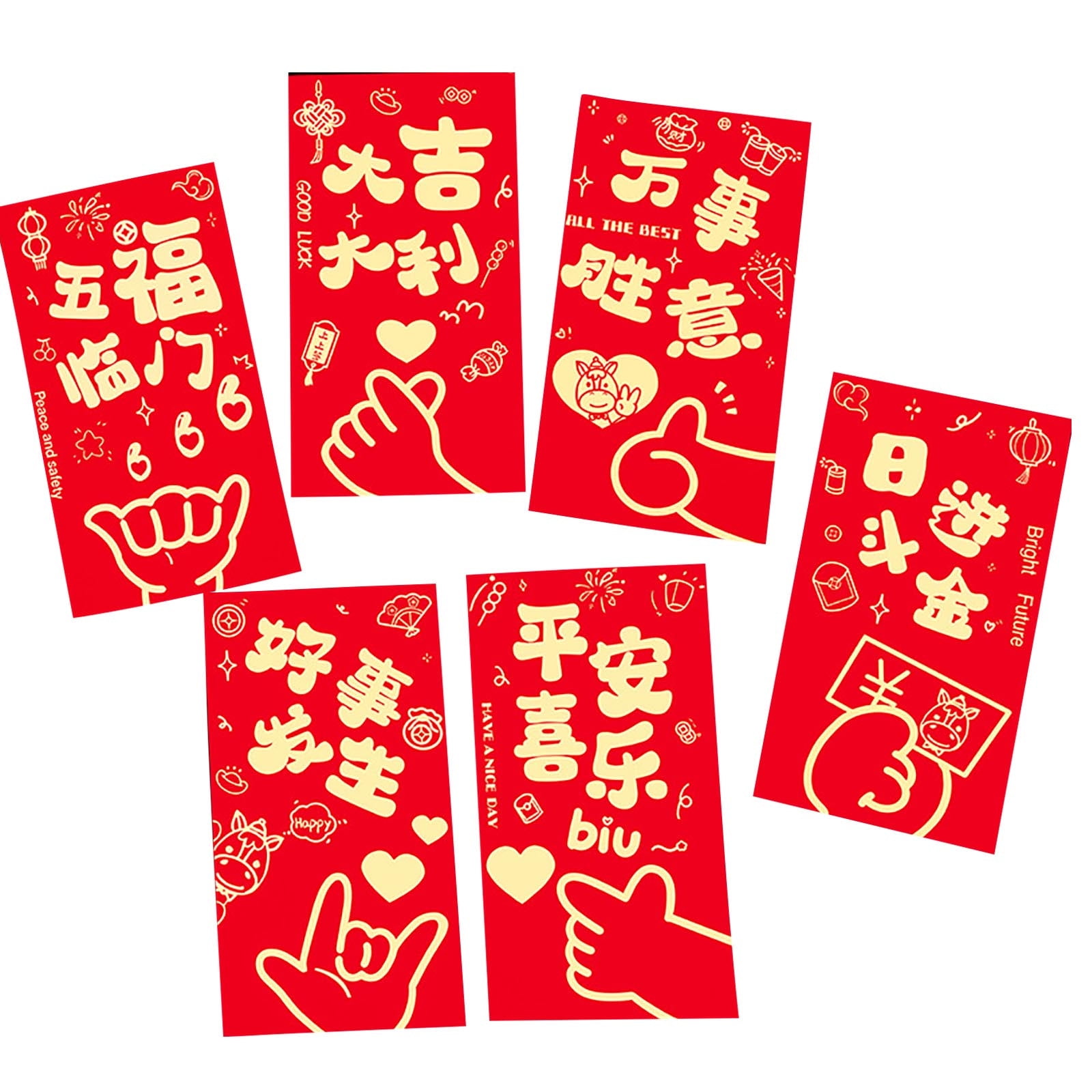 multicoloured Traditional Design Money Envelopes For Lunar New Year ...