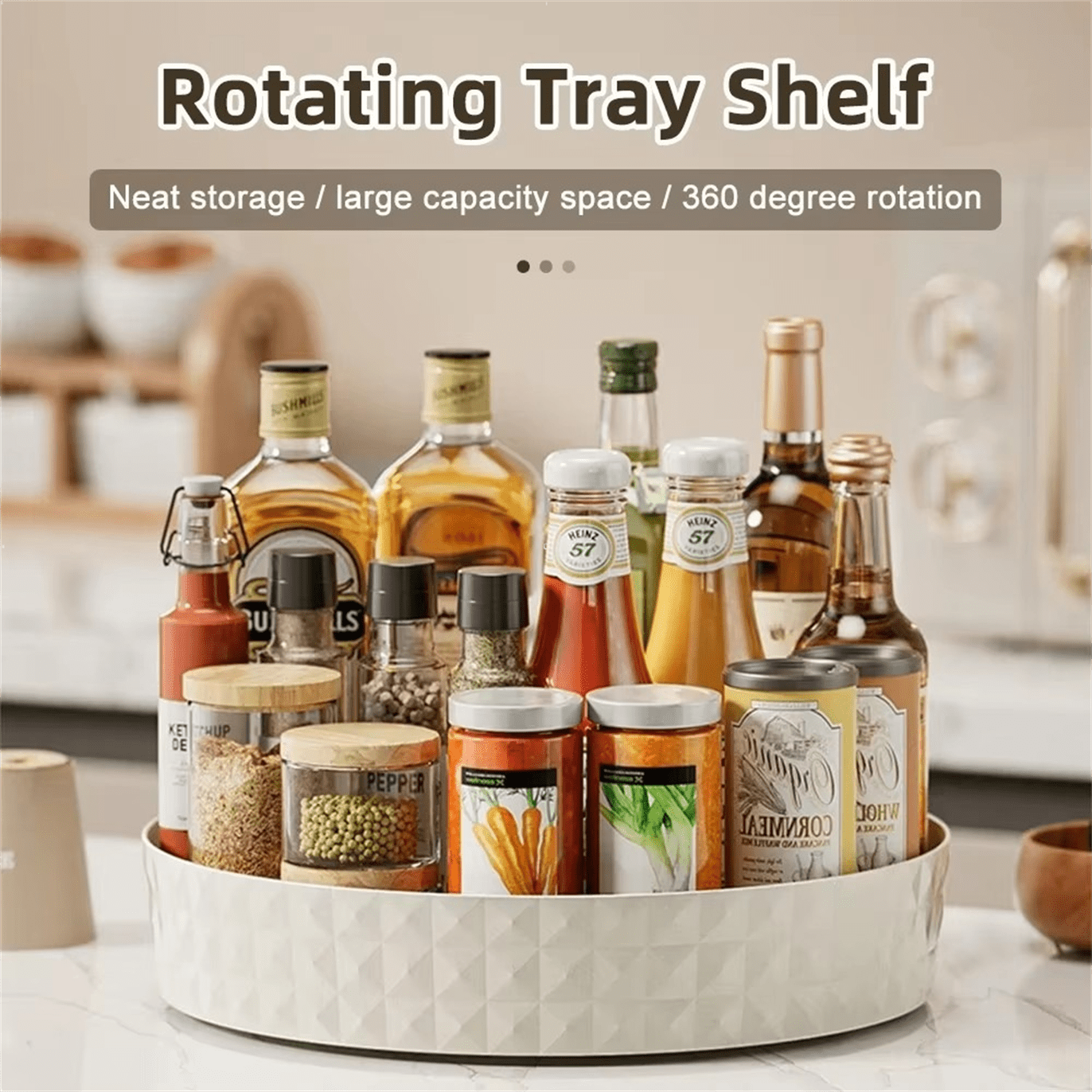 A multifunctional rotating seasoning rack for the corner of the kitchen ...