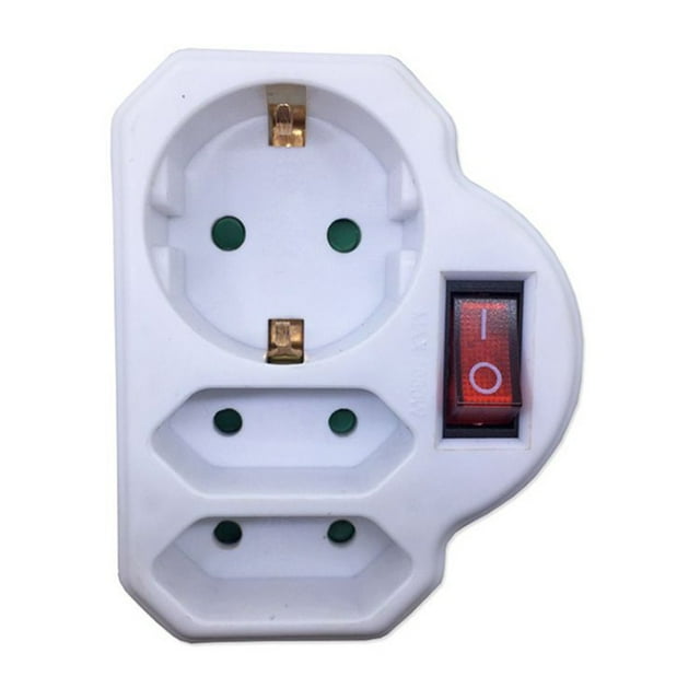 multiple socket strip with illuminated switch 3-way socket adapter with ...