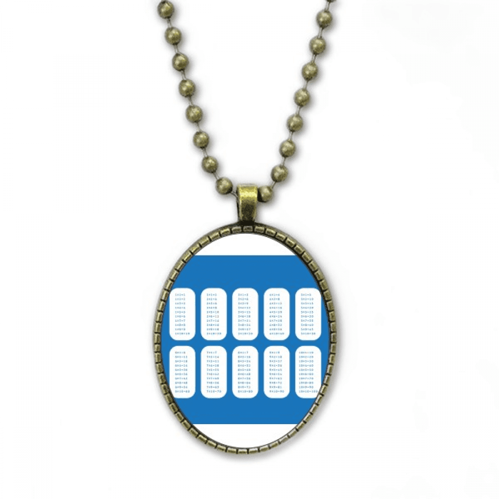 multiplication table number study math necklace vintage chain bead ...