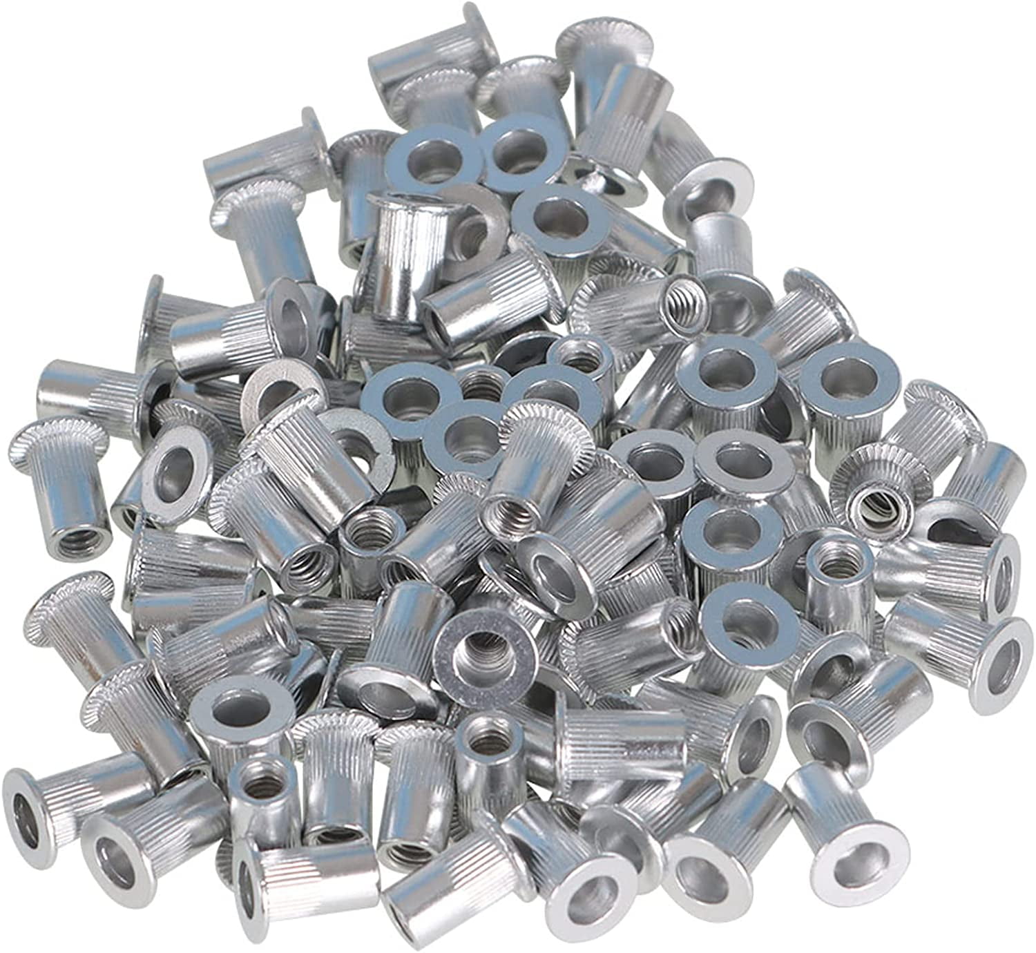 munirater 100Pcs Rivet Nuts 8-32 UNC Rivet Nut Assortment Kit Aluminum ...