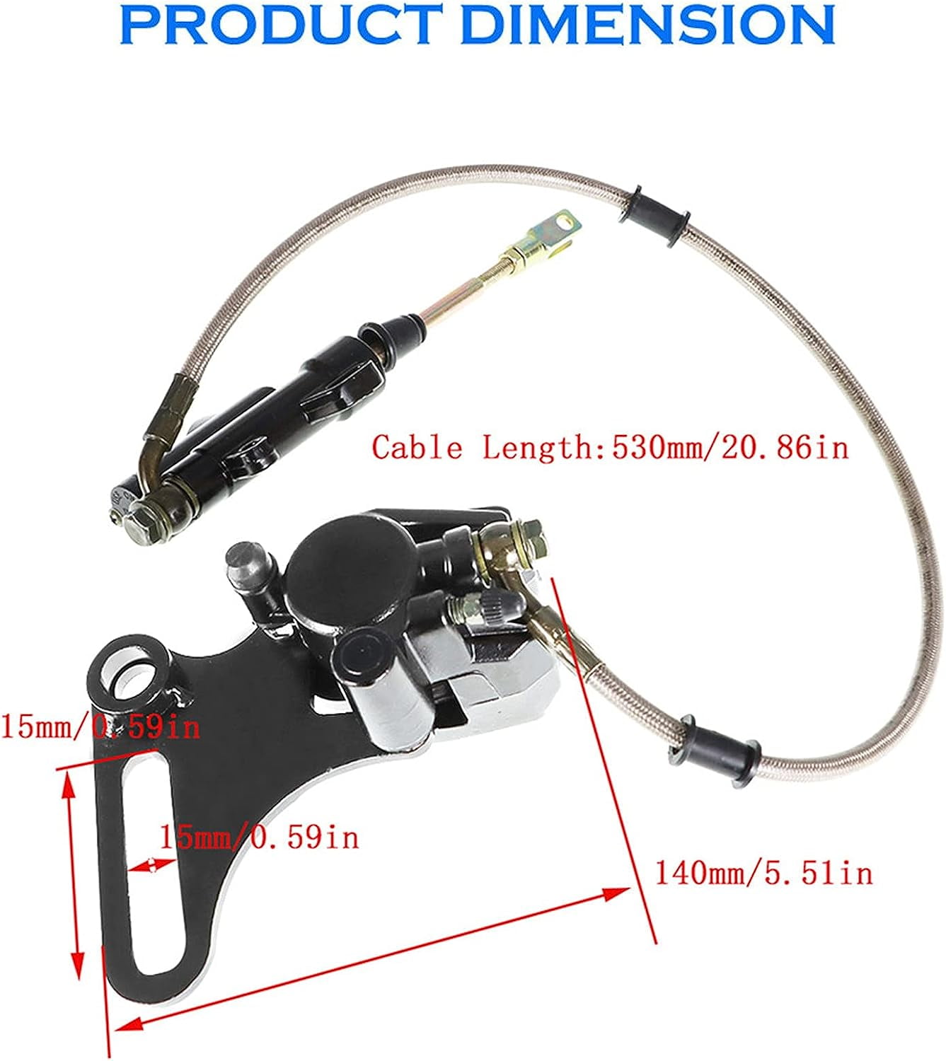 munirater 15mm Rear Disc Brake Caliper Master Cylinder Dirt PitBike ...