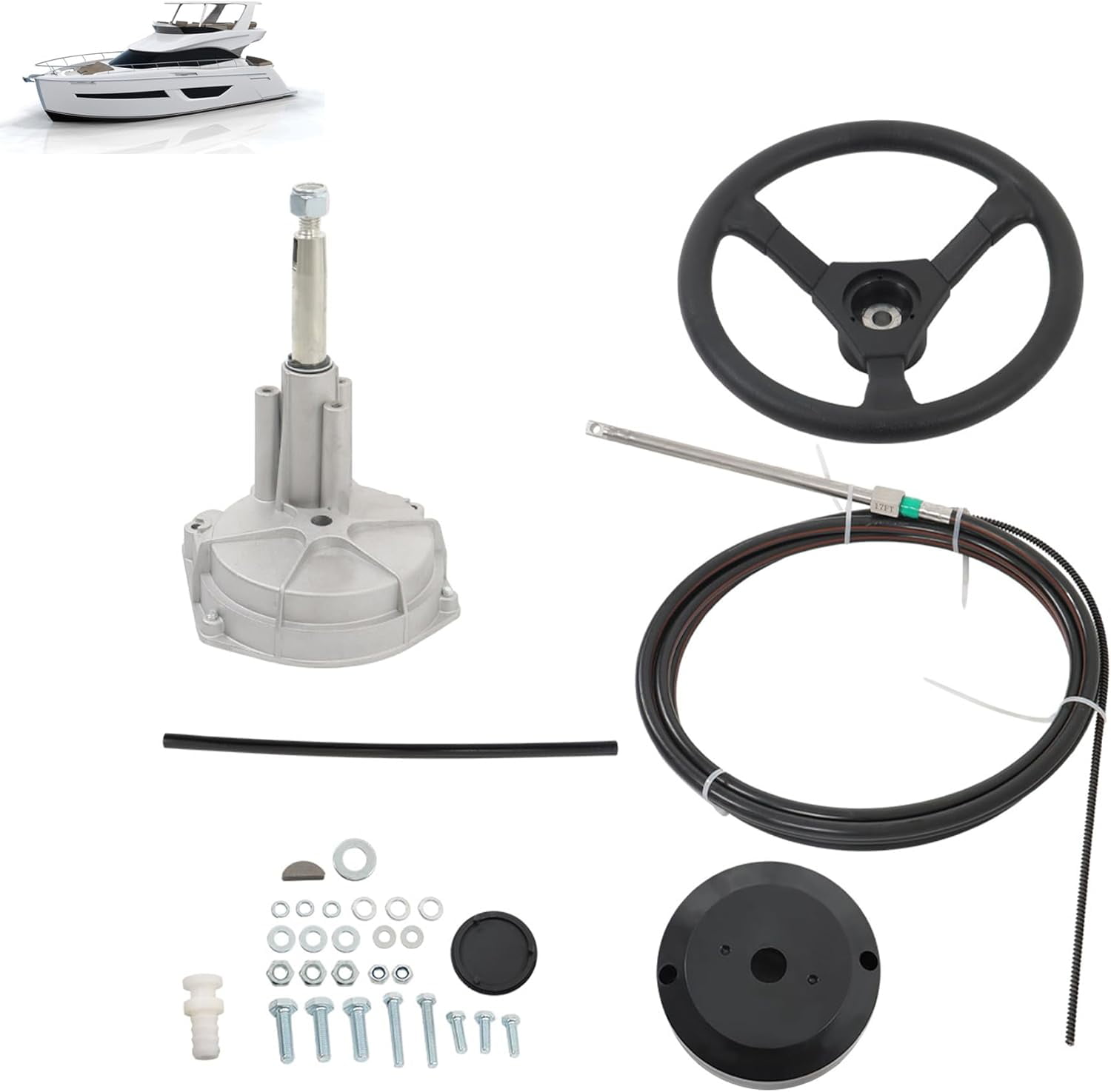 munirater 17 Feet Boat Rotary Steering System Outboard Kit Replacement ...
