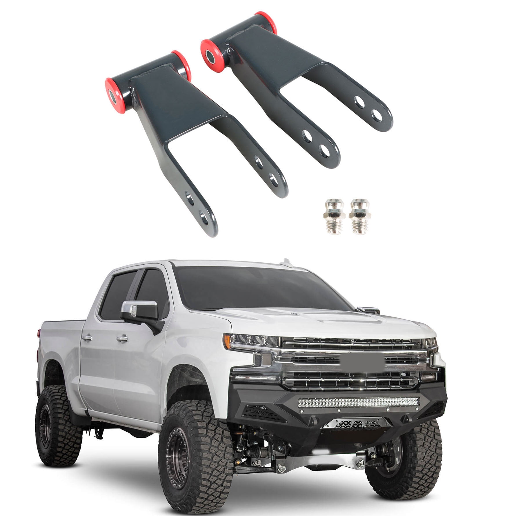 munirater 2 Inch Rear Drop Shackles Leaf Spring Shackle Lowering Kit ...