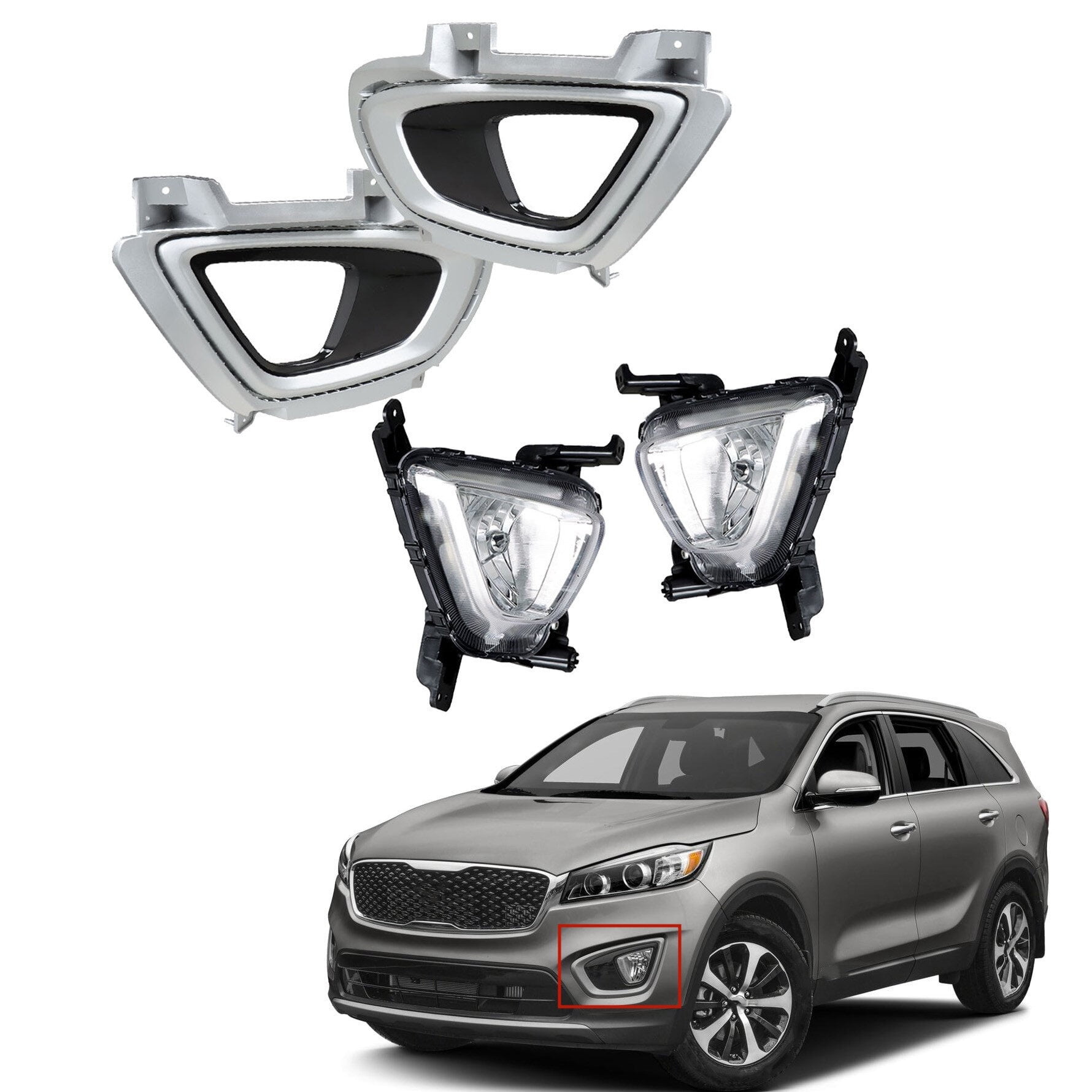 munirater 2-Pack Fog Lights with Bezel Set Left and Right Side ...