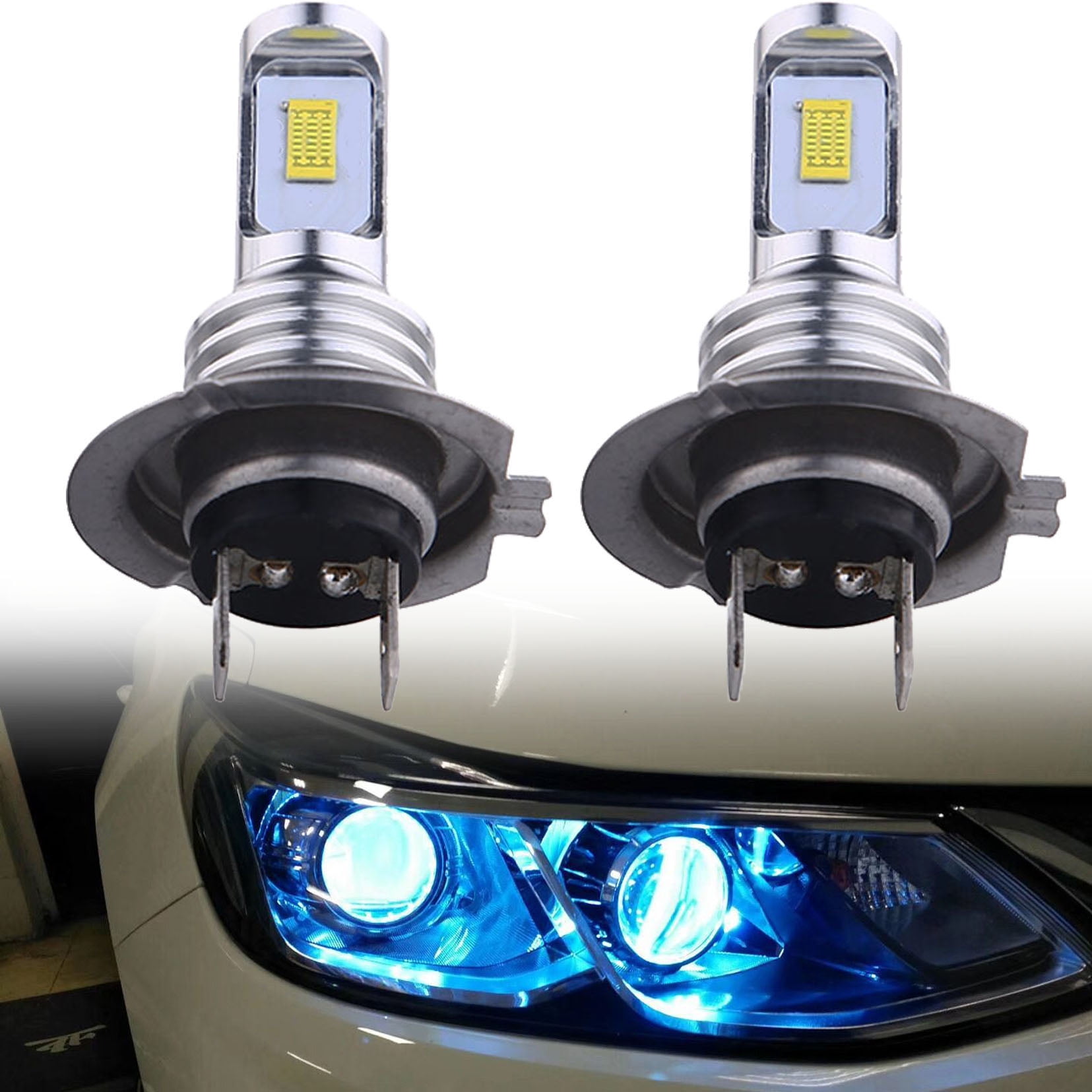 munirater 2-Pack H7 LED 35W 4000LM Ice-Blue Super Bright 8000K ...
