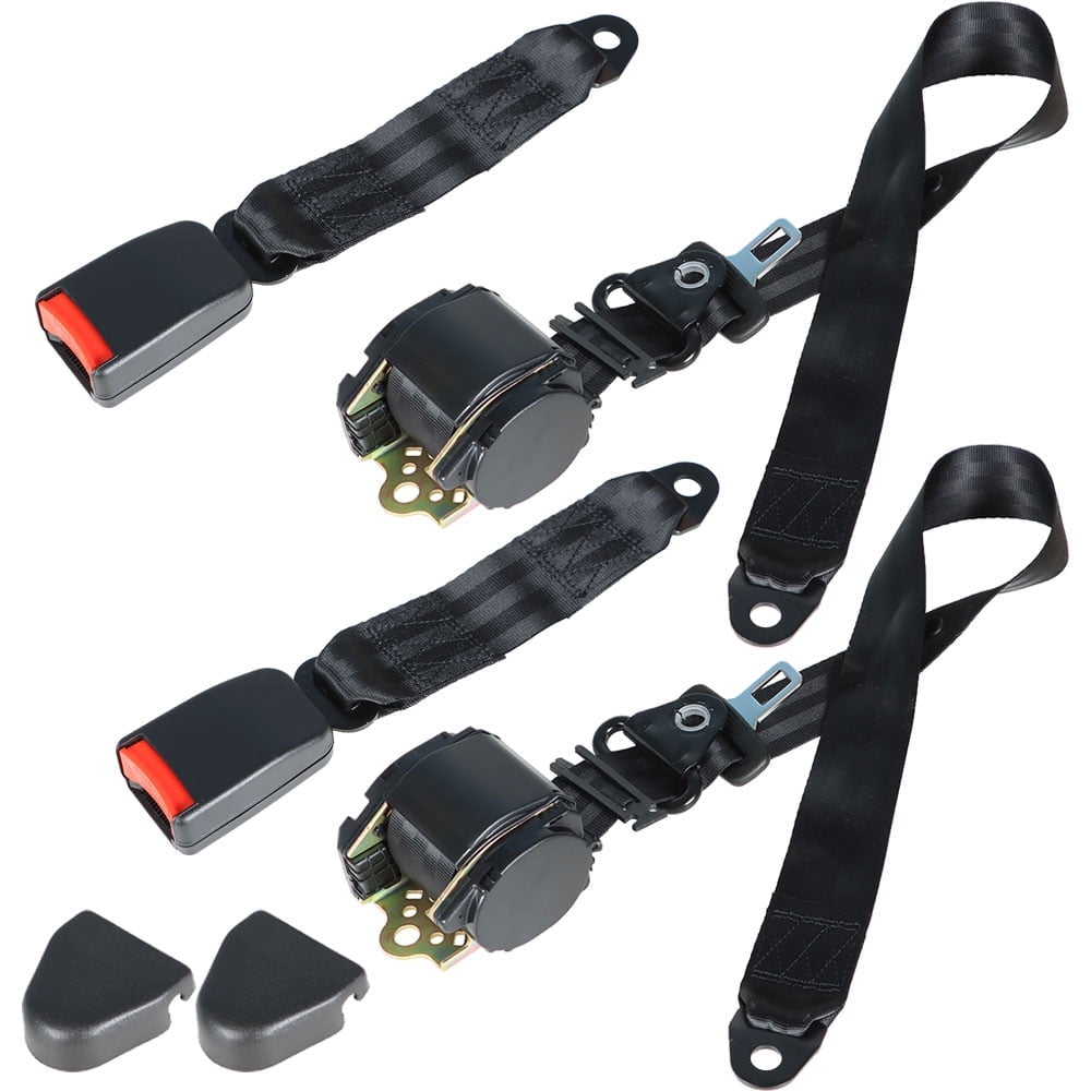 munirater 2 Set Universal 3 Point Retractable Seat Belts For Jeep CJ YJ ...