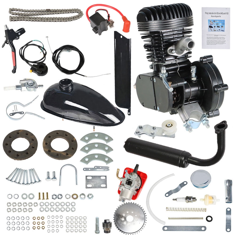 munirater 2-Stroke Black 100cc Bicycle Motor Kit Bike Motorized Petrol Gas Engine Set New ...