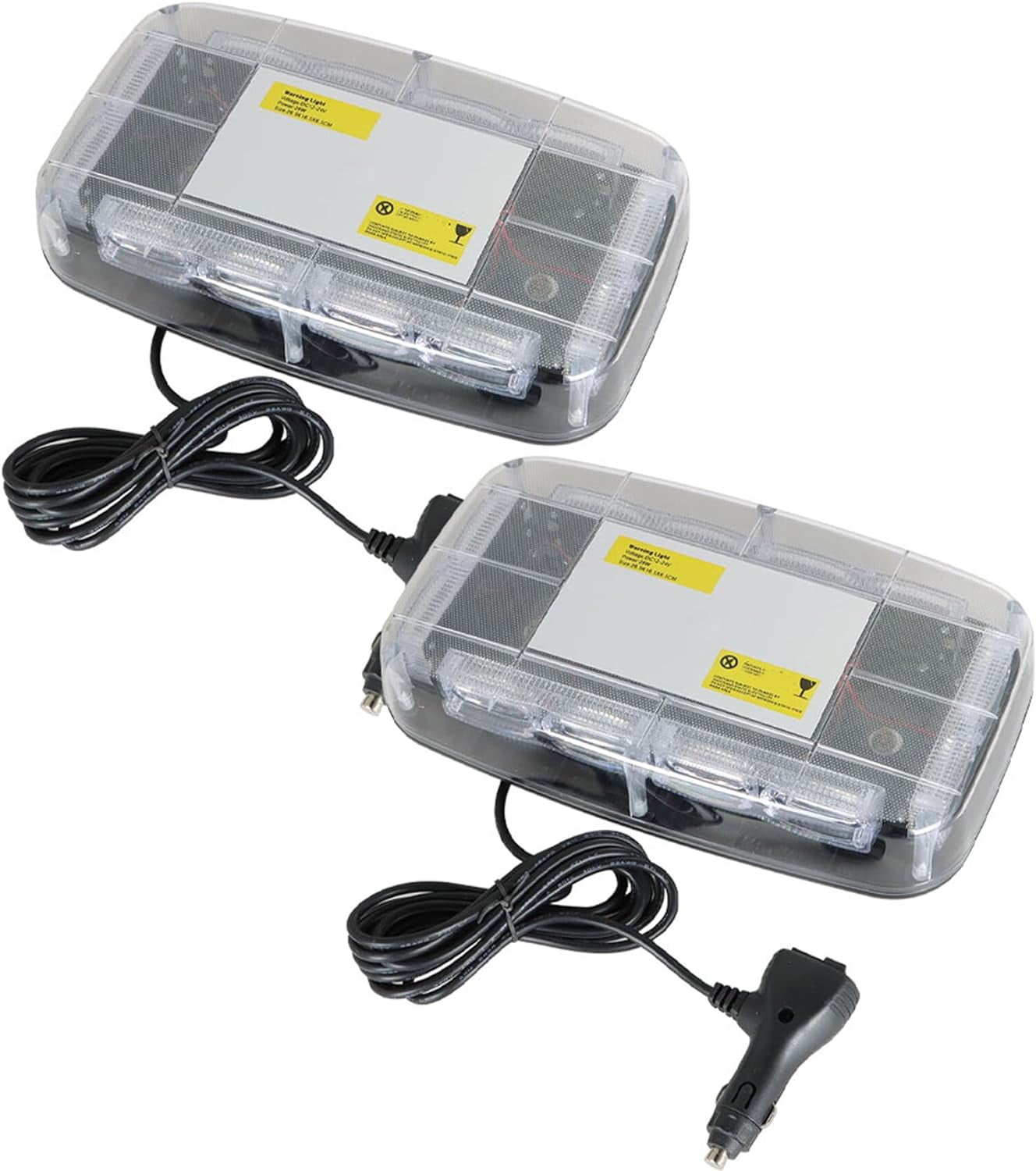 munirater 48 LED Amber Strobe Beacon Light, Roof Top Emergency Hazard ...