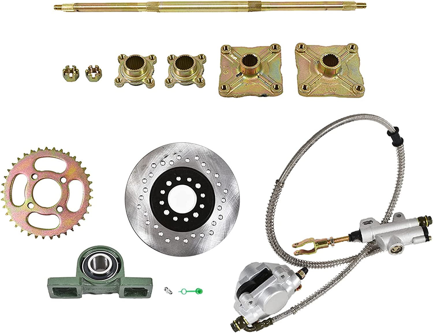 munirater 32 Rear Axle Kit Brake Assembly Sprocket Hub Replacement for ...