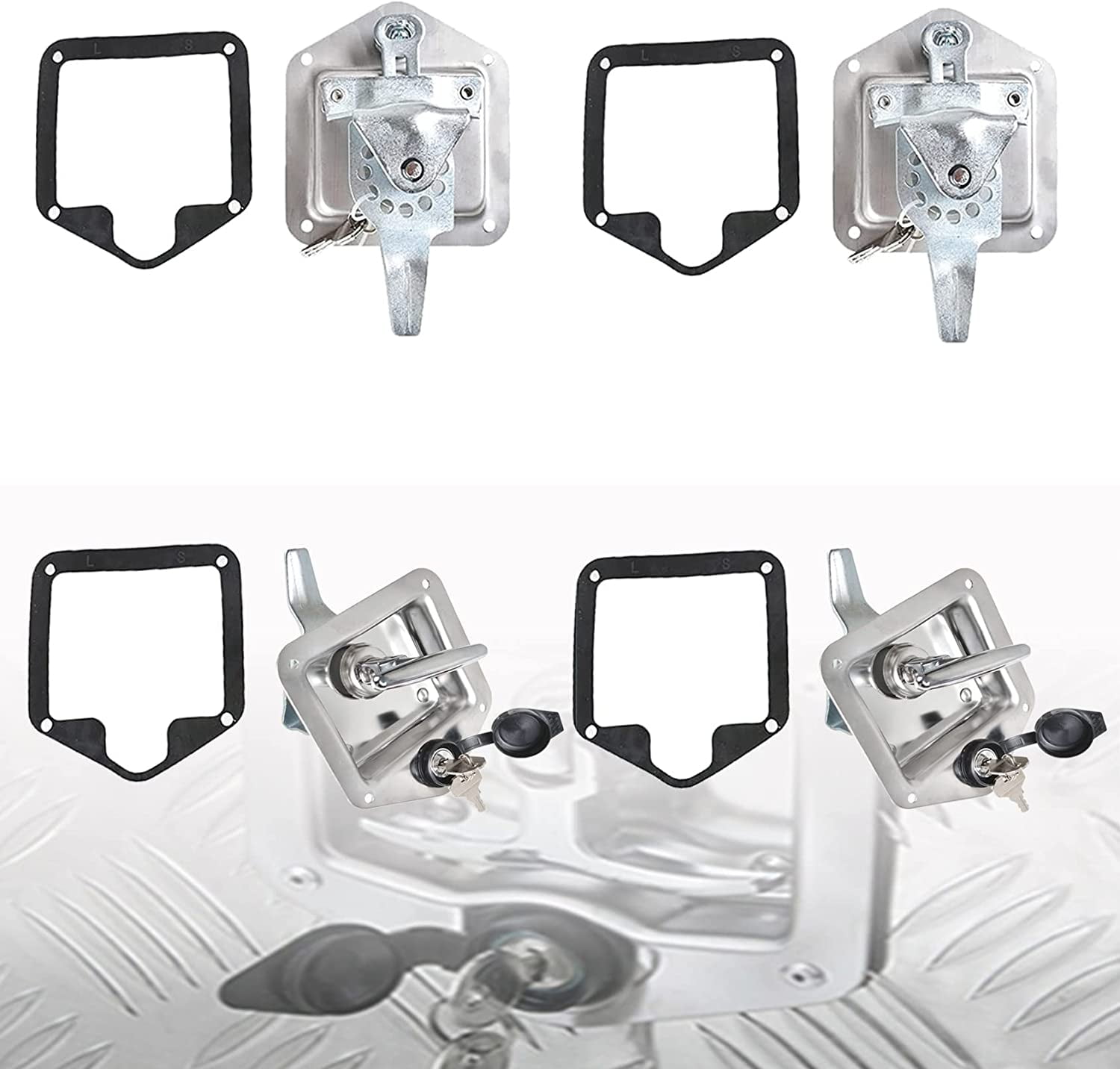 munirater 4-Pack RV Truck Door Toolbox Door Lock T-Shaped Stainless ...