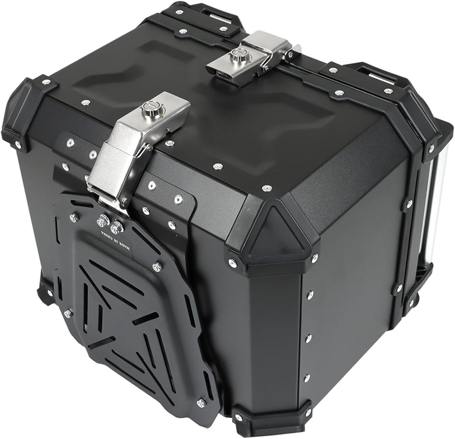 munirater 45L-X Black Motorcycle Tail Box Top Case, Aluminum Alloy ...