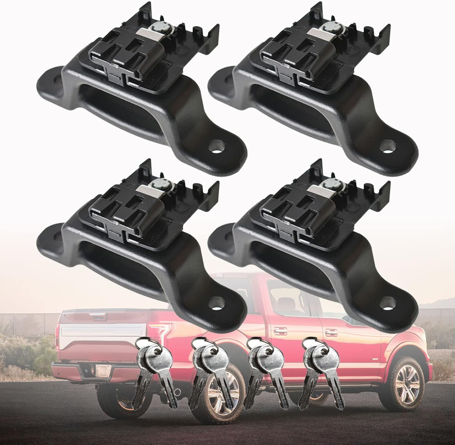munirater 4PCS Black Box Tie Down Truck Bed Cleats Locking Replacement ...