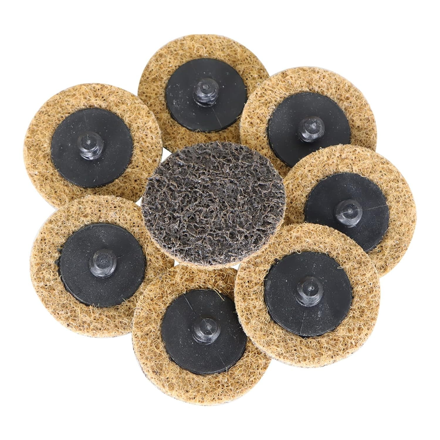 munirater 50Pcs 2 Inch Quick Change Sanding Discs, Brown Roll Lock ...