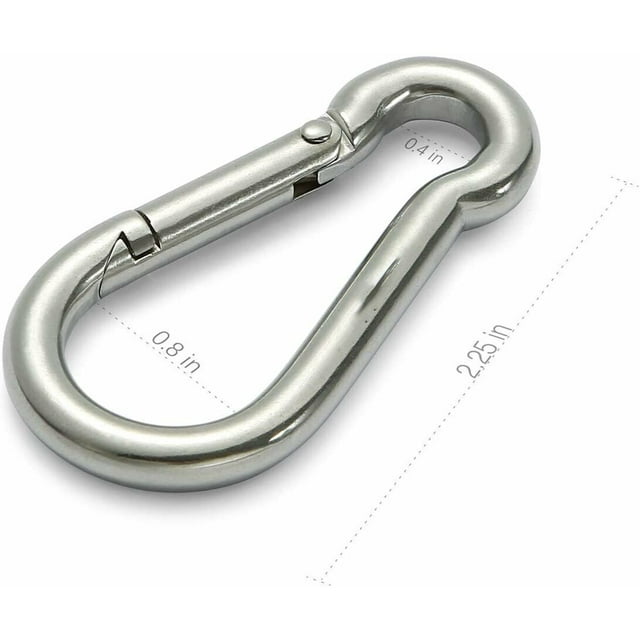 munirater 6pcs Stainless Steel Carabiner Snap Spring Hook Clip Marine ...