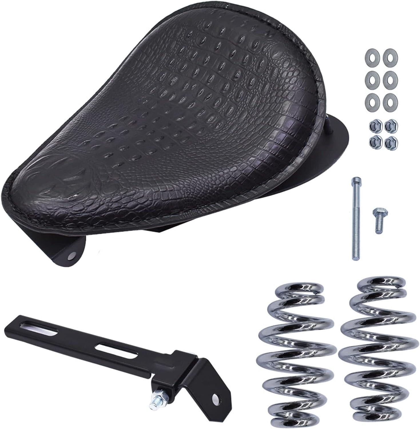 munirater Black Pu Leather Motorcycle Solo Seat Spring with Base Plate ...