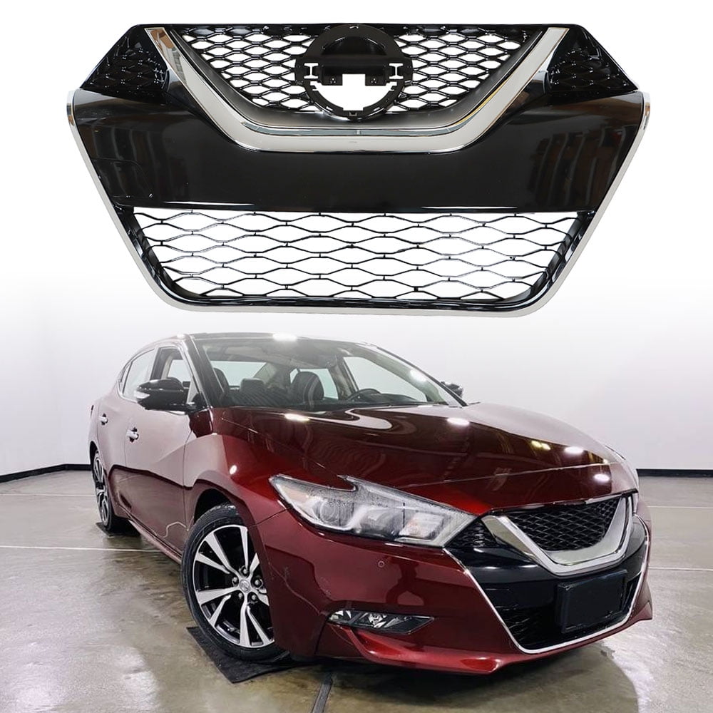 munirater Black Silver with Chrome Molding Grille Front Grille Assembly ...