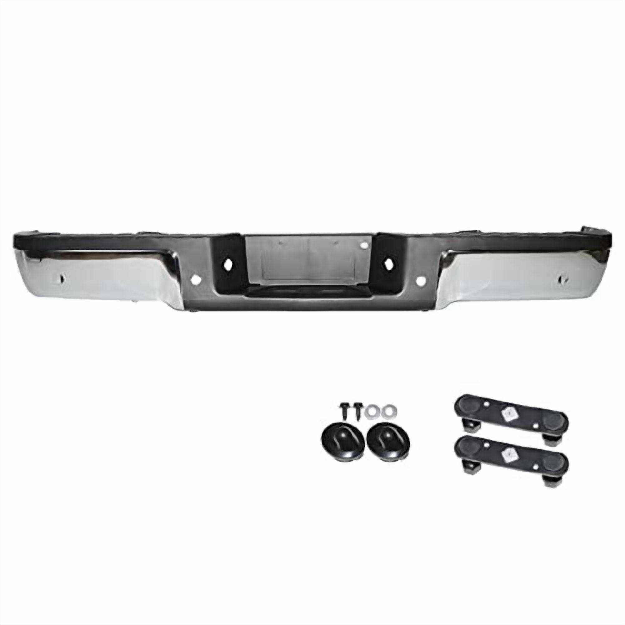munirater Chrome Rear Step Steel Bumper Assembly W/Sensor Hole ...