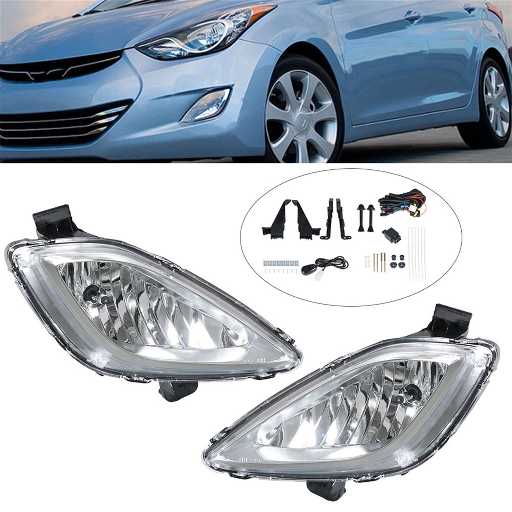 munirater Clear Bumper Fog Lamp Assembly 92202-3X020, 922023X020 w ...