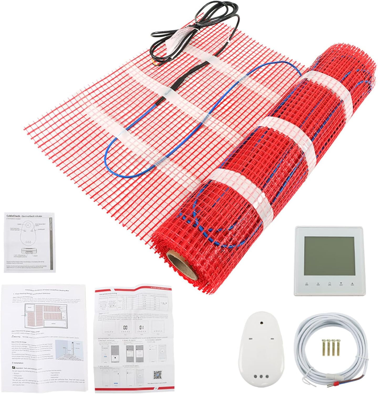 munirater Floor Heating Mat 30 Sqft 120v Electric Floor Heating System ...