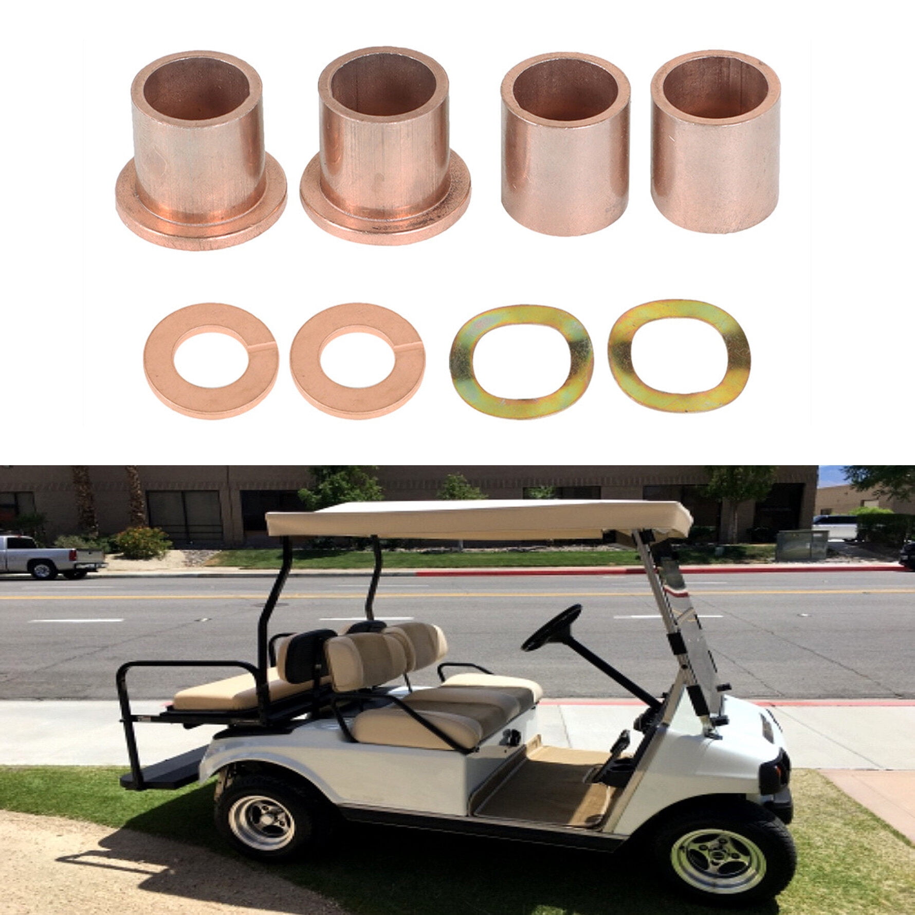 munirater Golf Cart King Pin/Spindle Bronze Bushing kit Replacement for ...