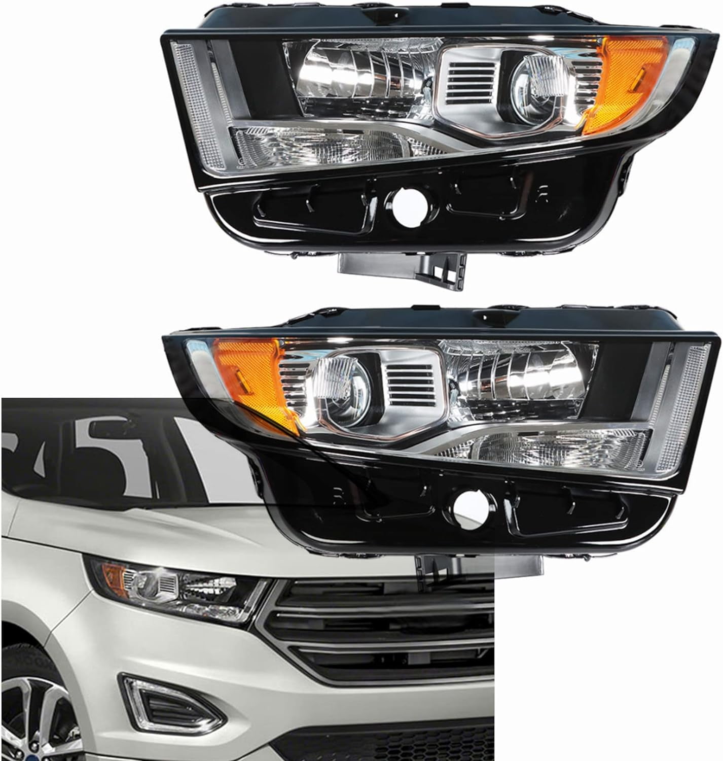 munirater Headlight Assembly Replacement for 2015 2016 2017 2018 Ford ...