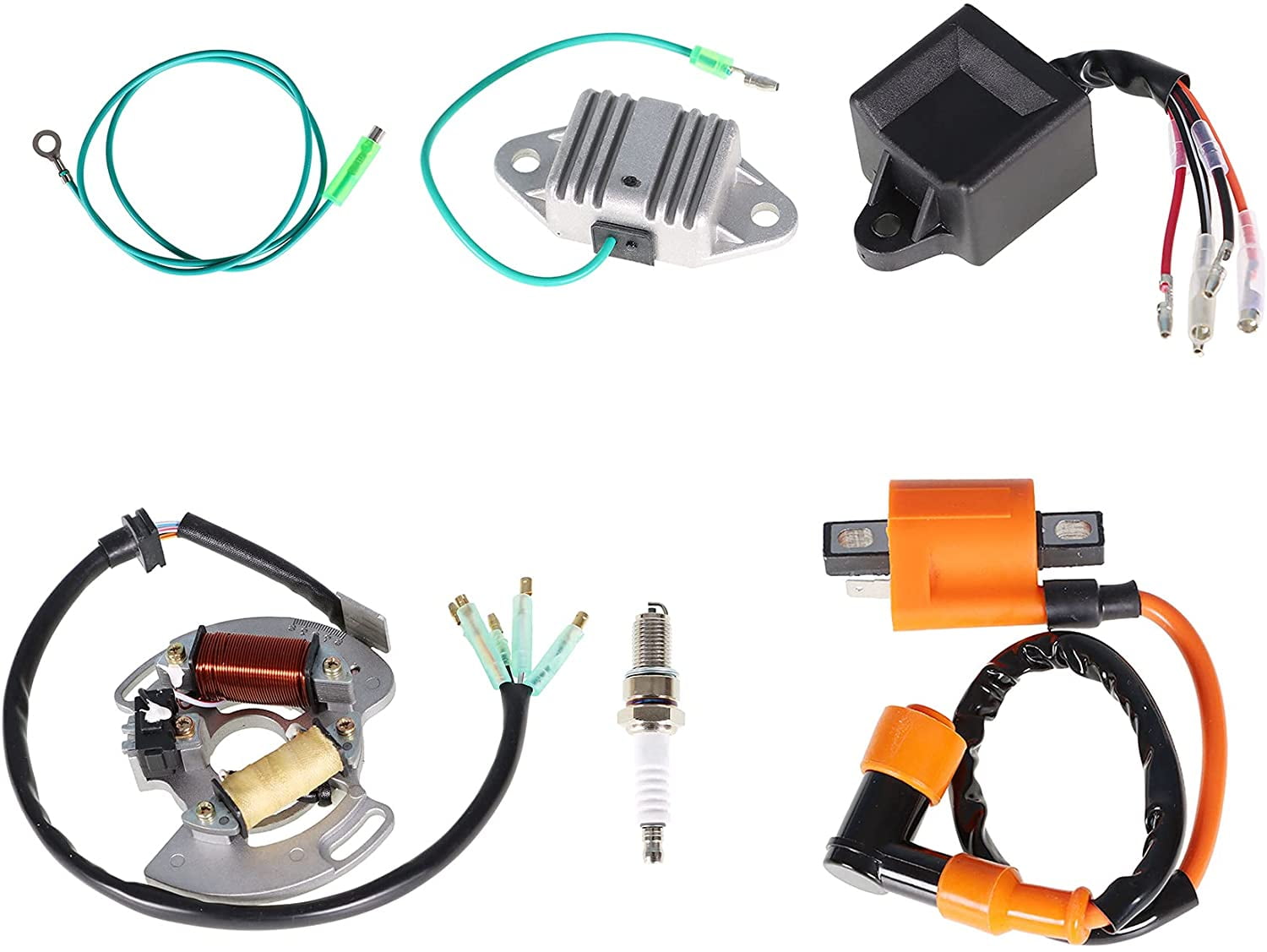 munirater Ignition Coil Spark Plug CDI Regulator and Stator Replacement ...