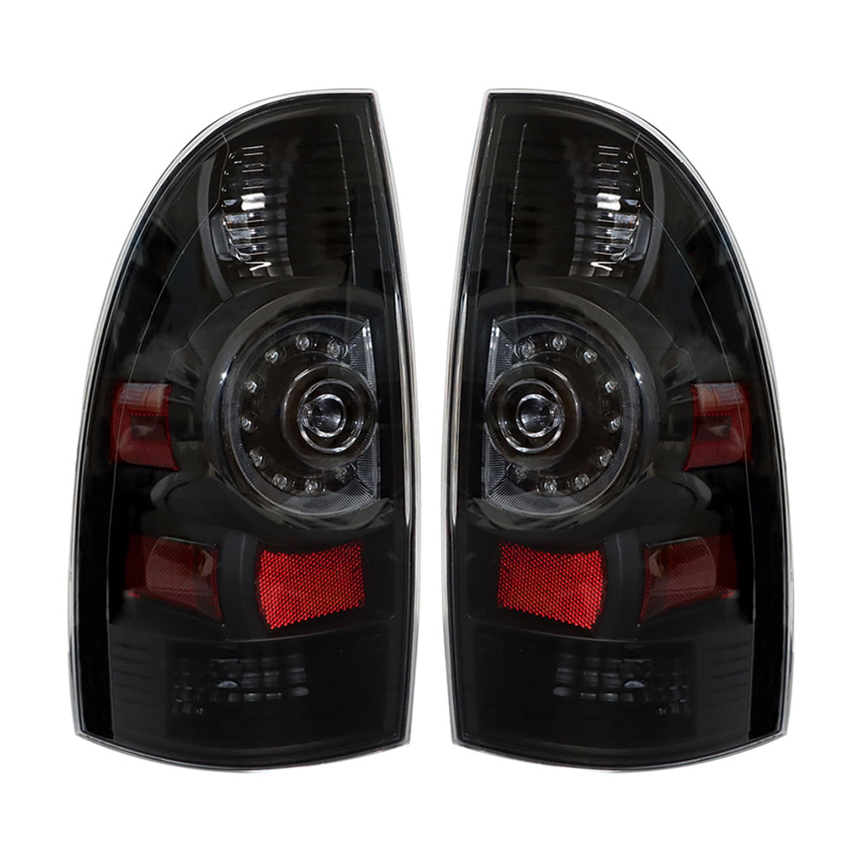 munirater Pair of Black Housing Smoke Lens LED Rear Tail Light Assembly ...
