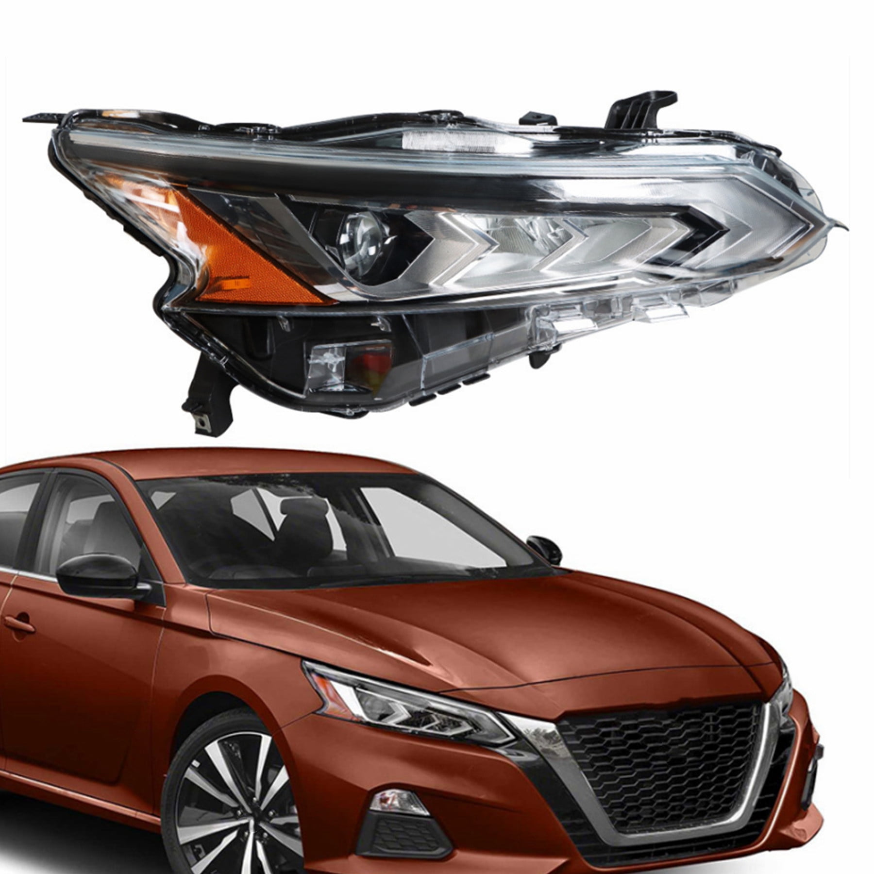 munirater Passenger Side Chrome Projector LED Headlight Assembly ...