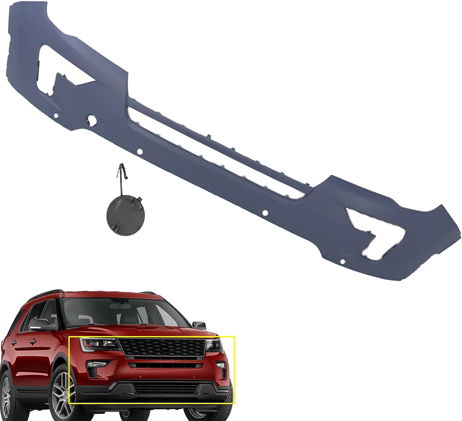 munirater Primed Front Bumper Cover W/ 4 Sensors Holes Replacement for ...