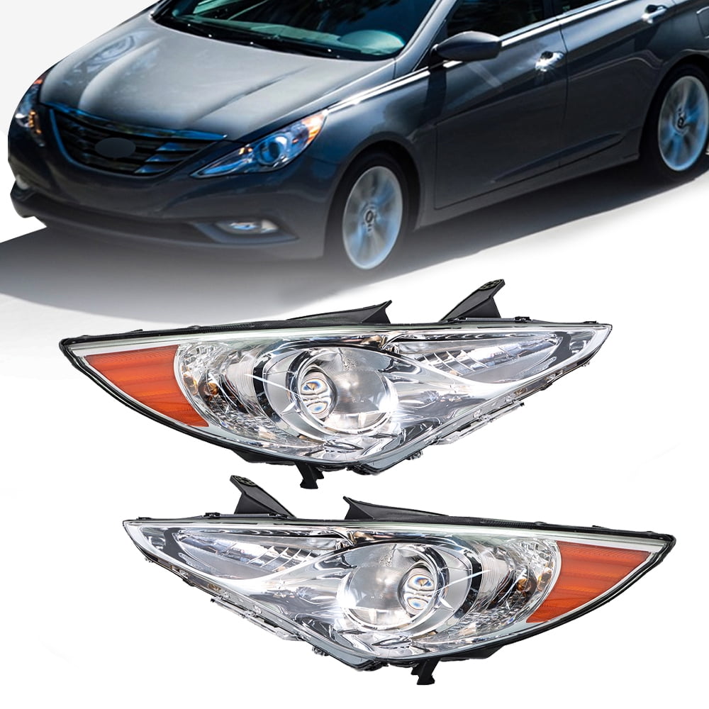 munirater Silver Headlight Headlamp Assembly with Amber Corner Driver ...