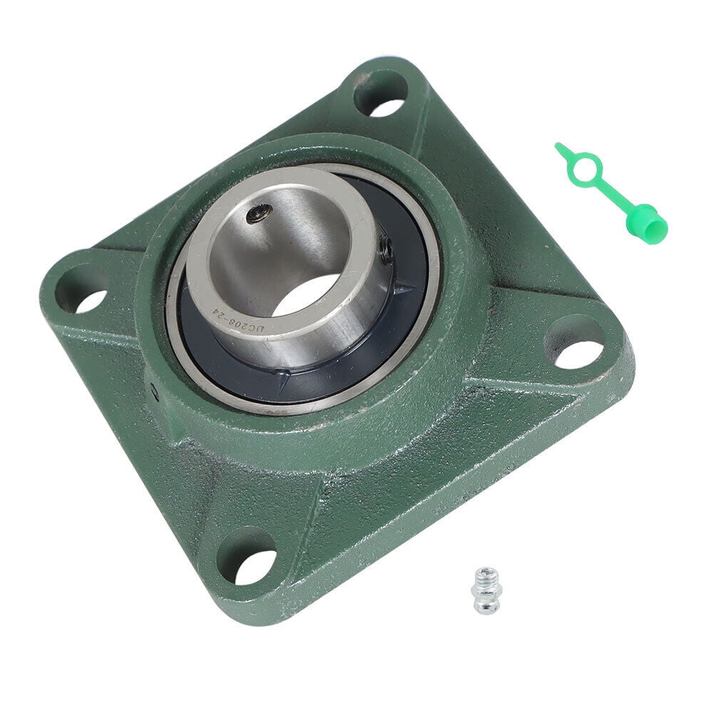 munirater UCF208-24 Pillow Block Flange Bearing 1-1/2" Bore 4 Bolt Solid Base (2PCS) - Walmart.com