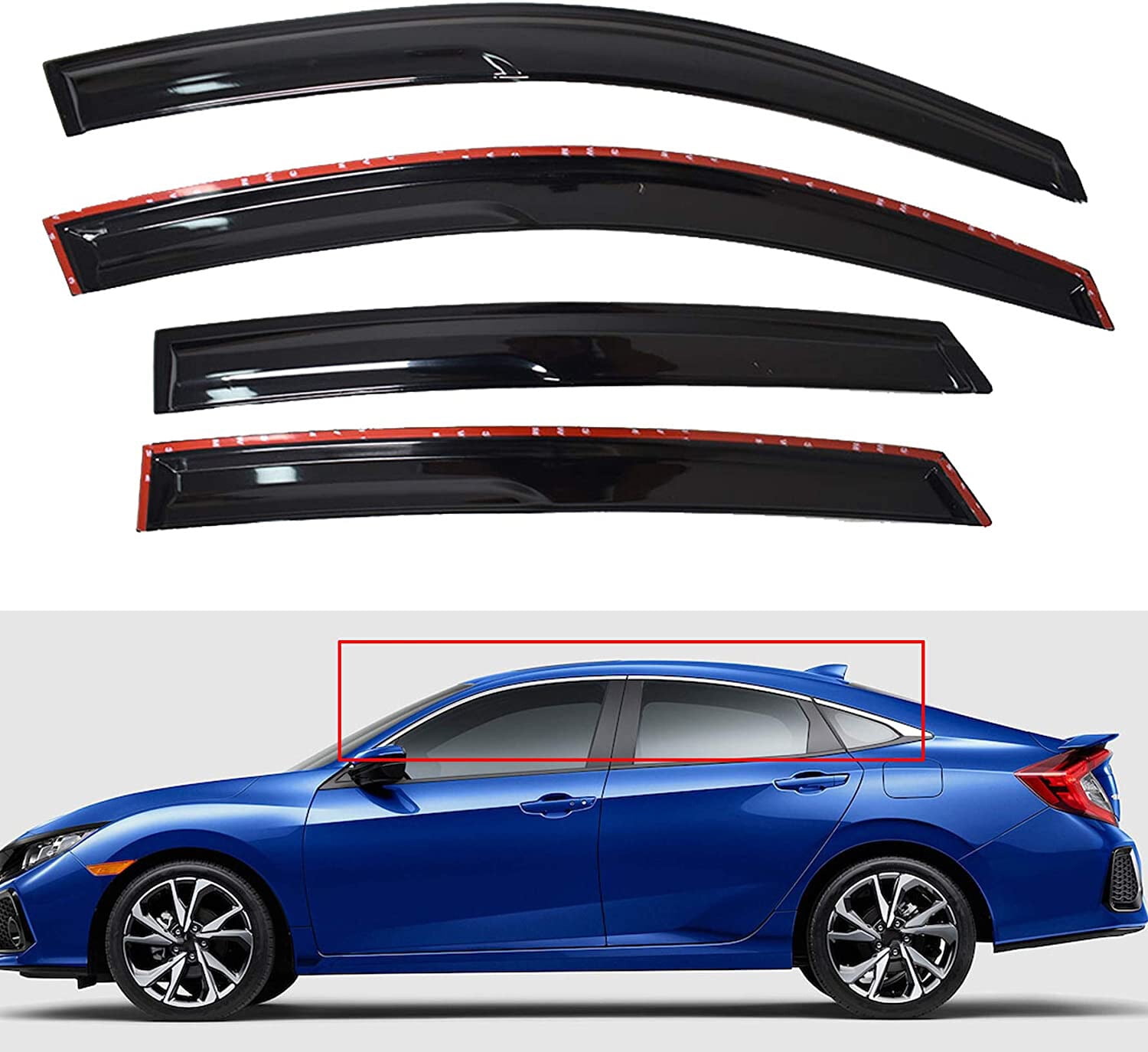 munirater Window Visors Rain Guards - Car Side Window Deflectors Sun ...