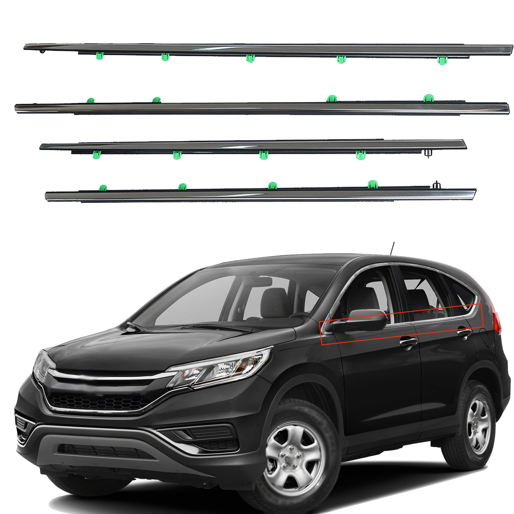 munirater Window Weatherstrip Moulding Trim Seal Belt Outer Chrome ...