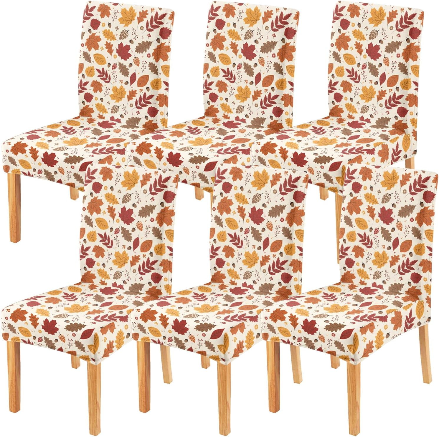muroi Fall Chair Covers Set of 6,Thanksgiving Parsons Chair slipcovers ...