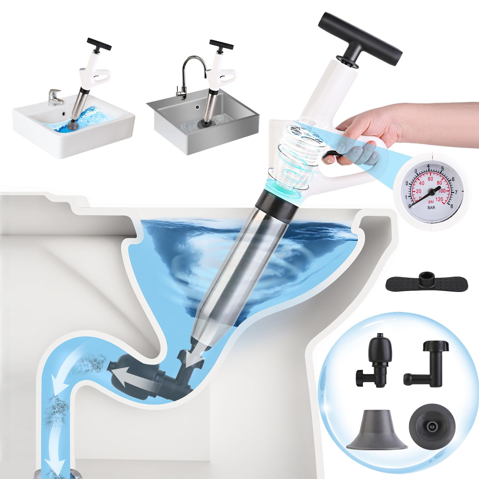 musbus Toilet Plunger, Plungers for Bathroom Heavy Duty, Toilet for ...