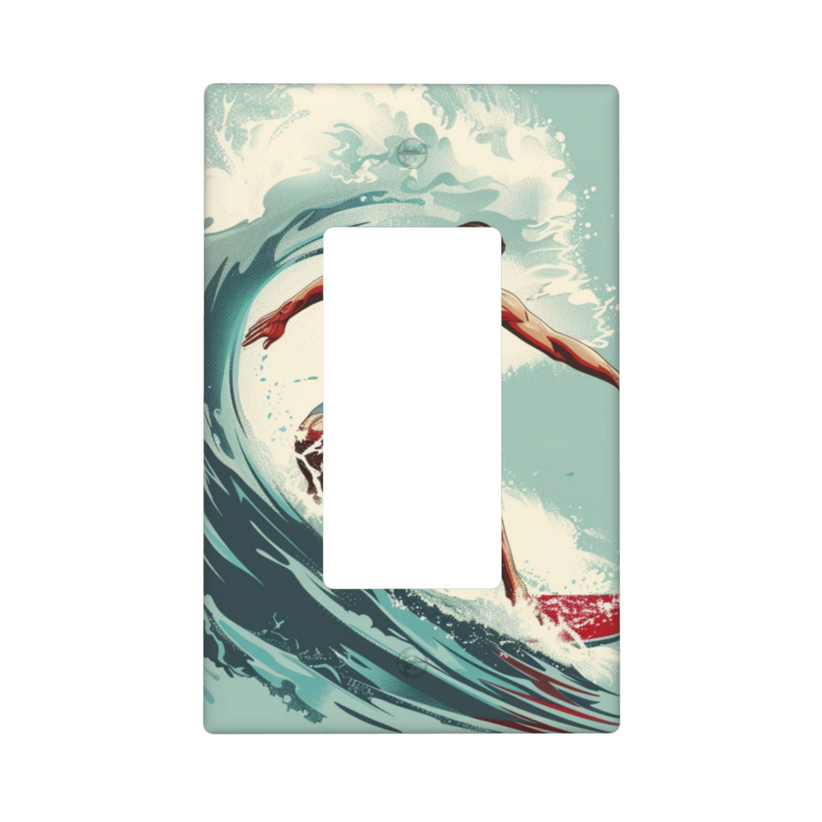 muscle man surfing Switch Cover Decorative Wall Plate / 1-Gang ...