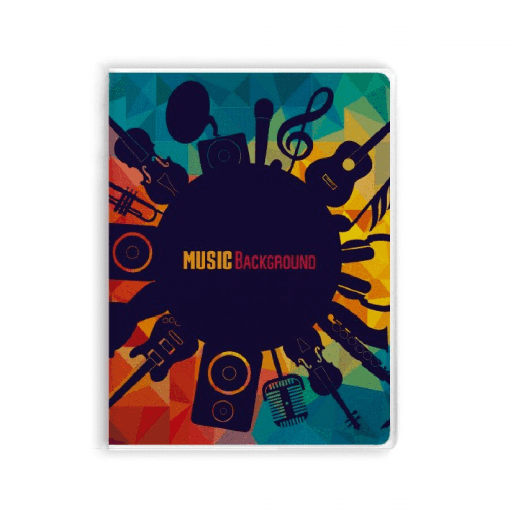 music instruments blue illustration notebook gum cover diary soft cover ...