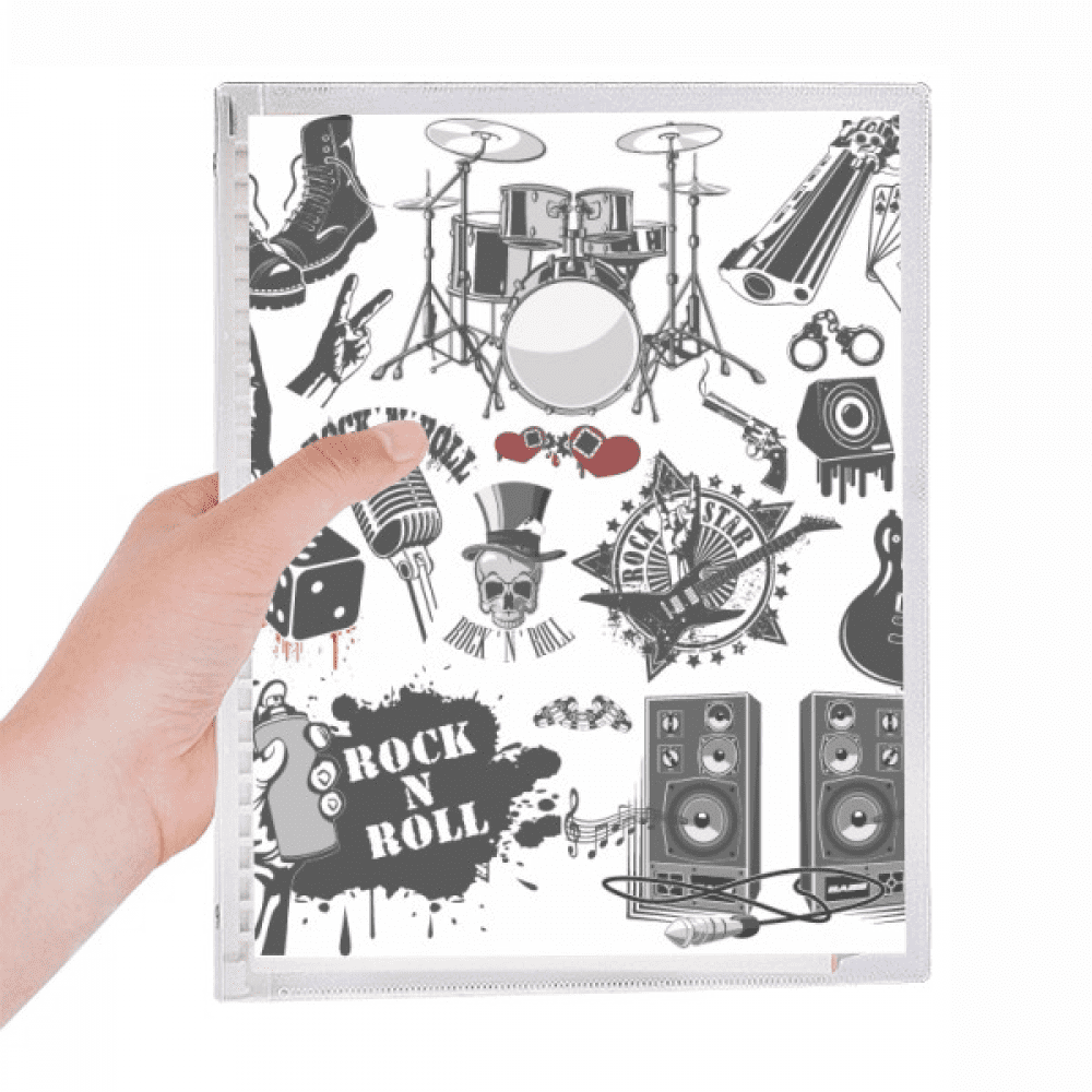 music instruments combination illustrate pattern notebook loose diary ...
