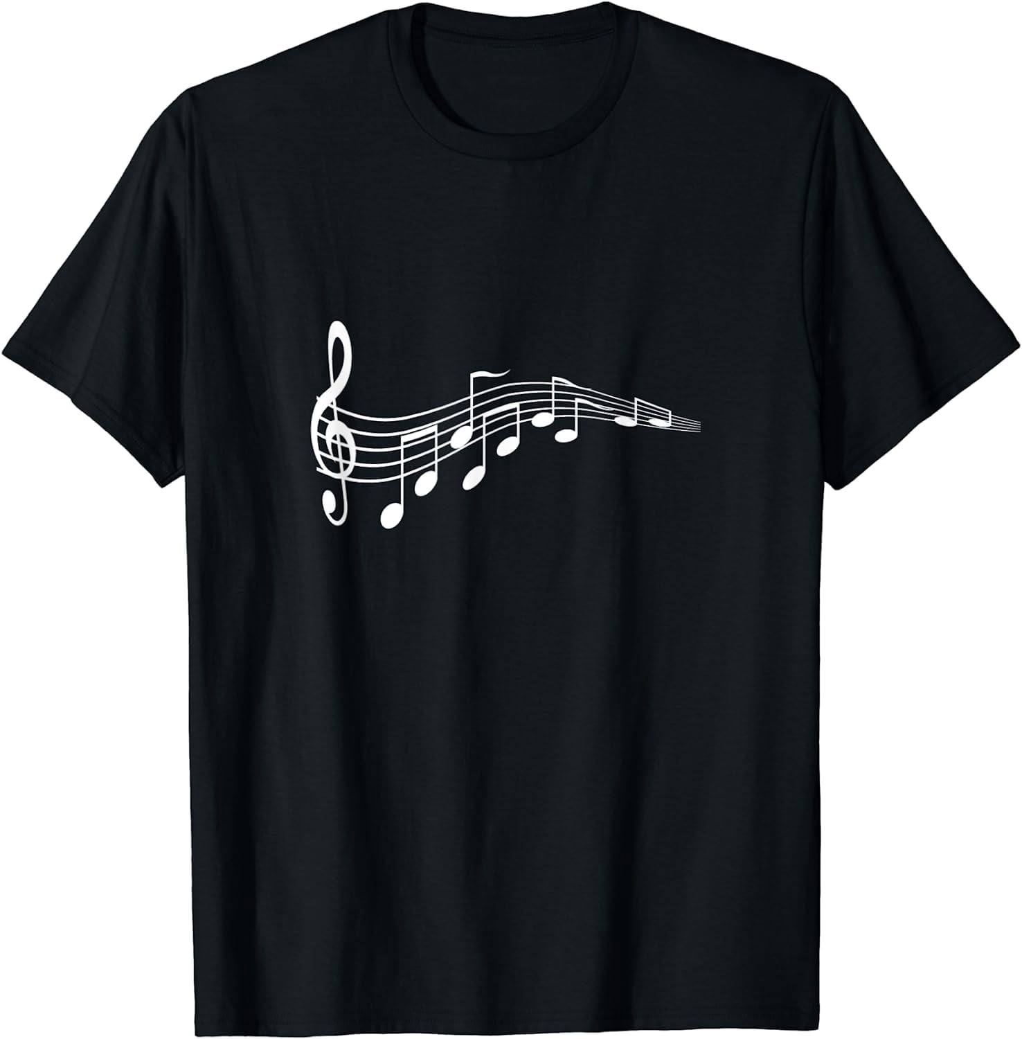 musical notes Music Dad T-shirt text in treble clef t-shirt Black-M ...