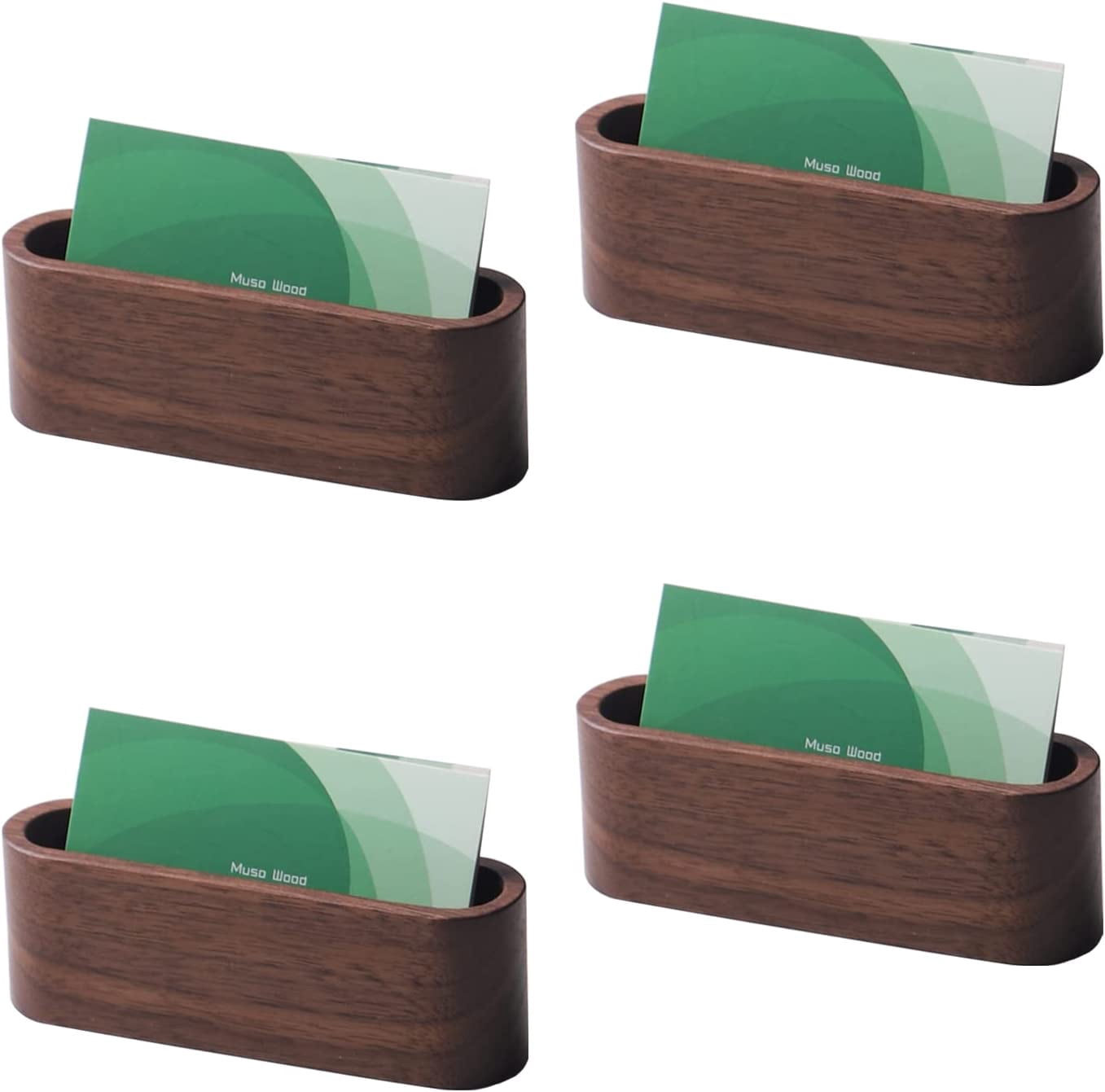 muso wood Business Card Holder for Desk Wooden Display Business Card ...