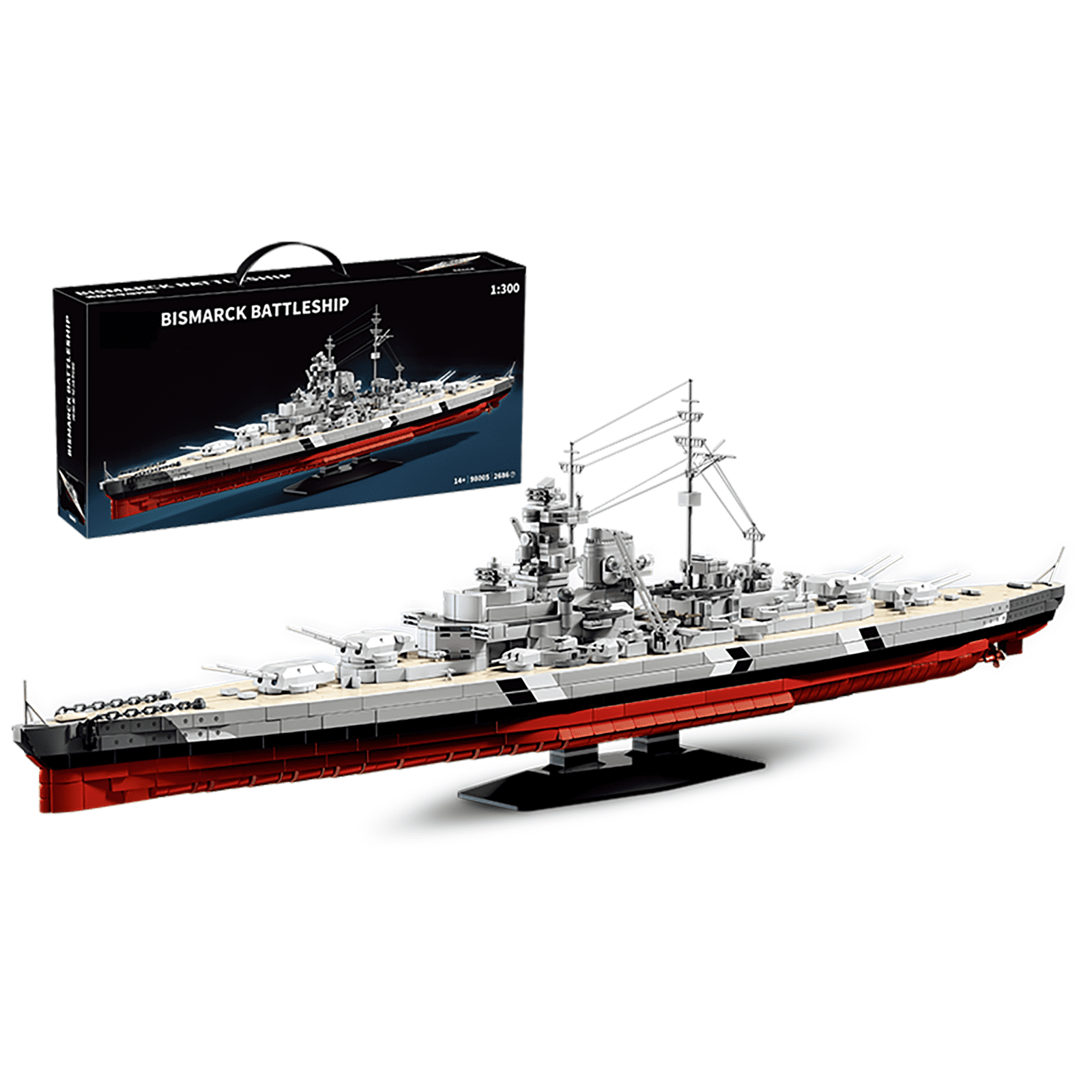 muuchuuBismarck Battleship Building Set for Adults, 1:300 Warship Model ...