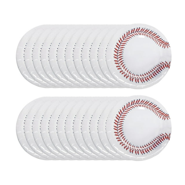 mveomtd 24 Packs Baseball Plates 9 Inch And 7 Inch Round Baseball ...