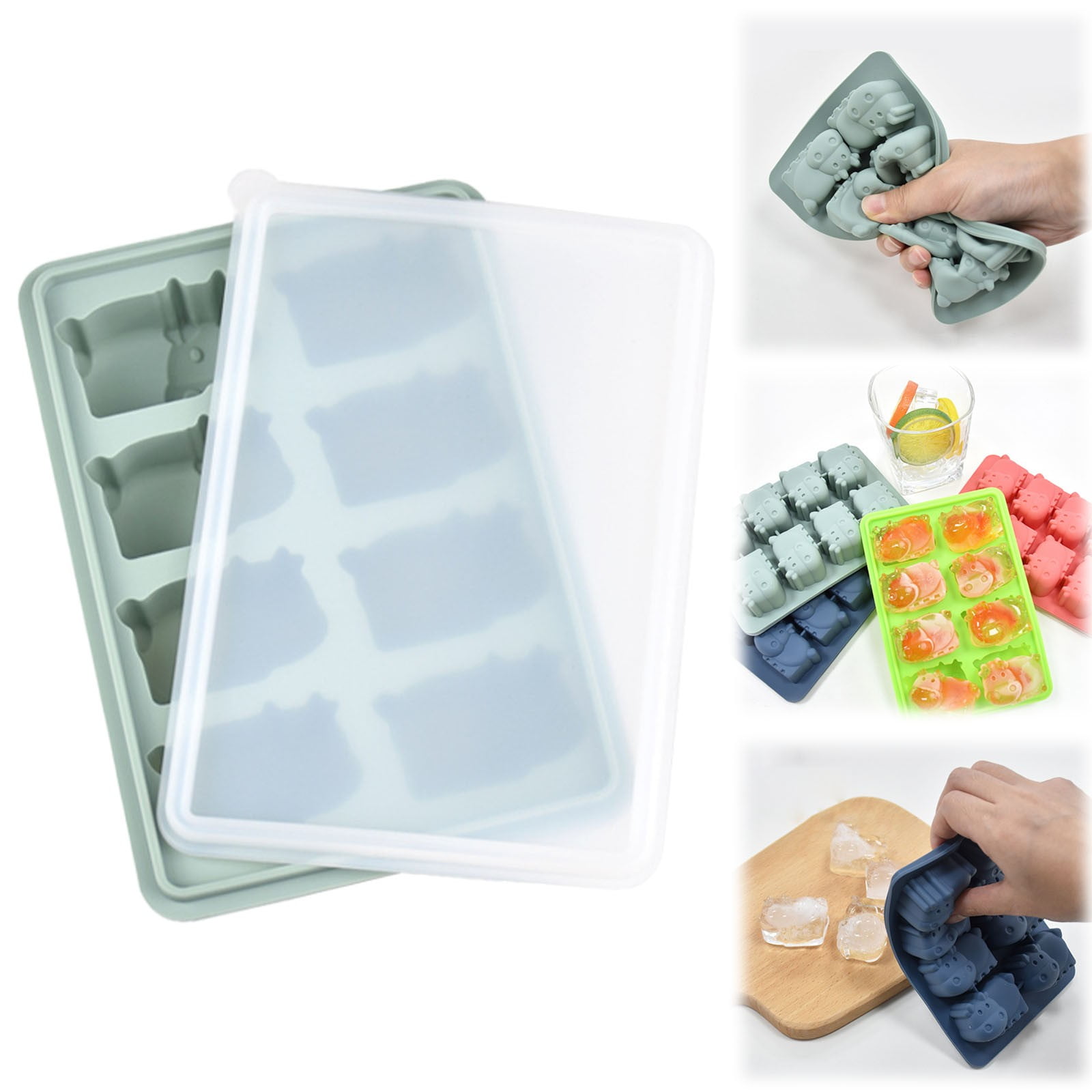 mveomtd Cow Shaped Ice Cube Trays 3D Ice Cube Easy To Release For ...