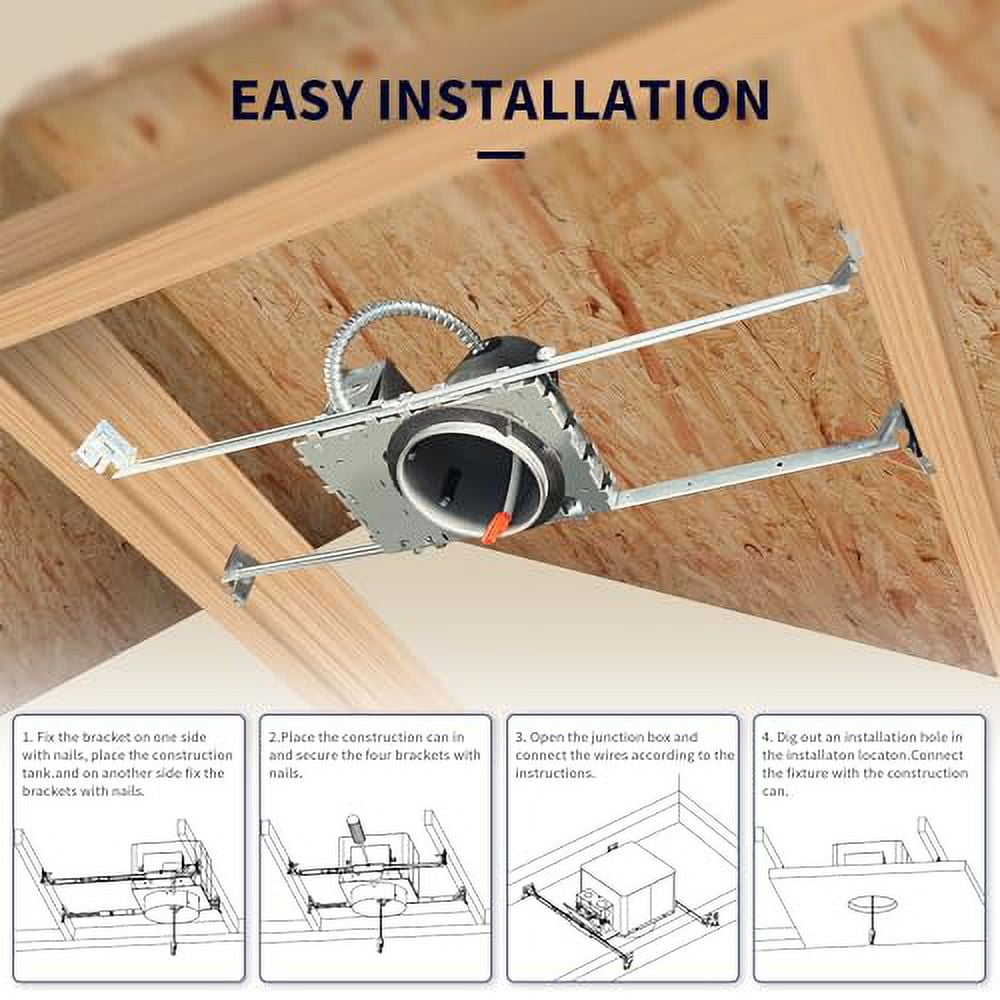 mw 24 Pack 6 inch Recessed Lighting Housing Can Light New Construction ...