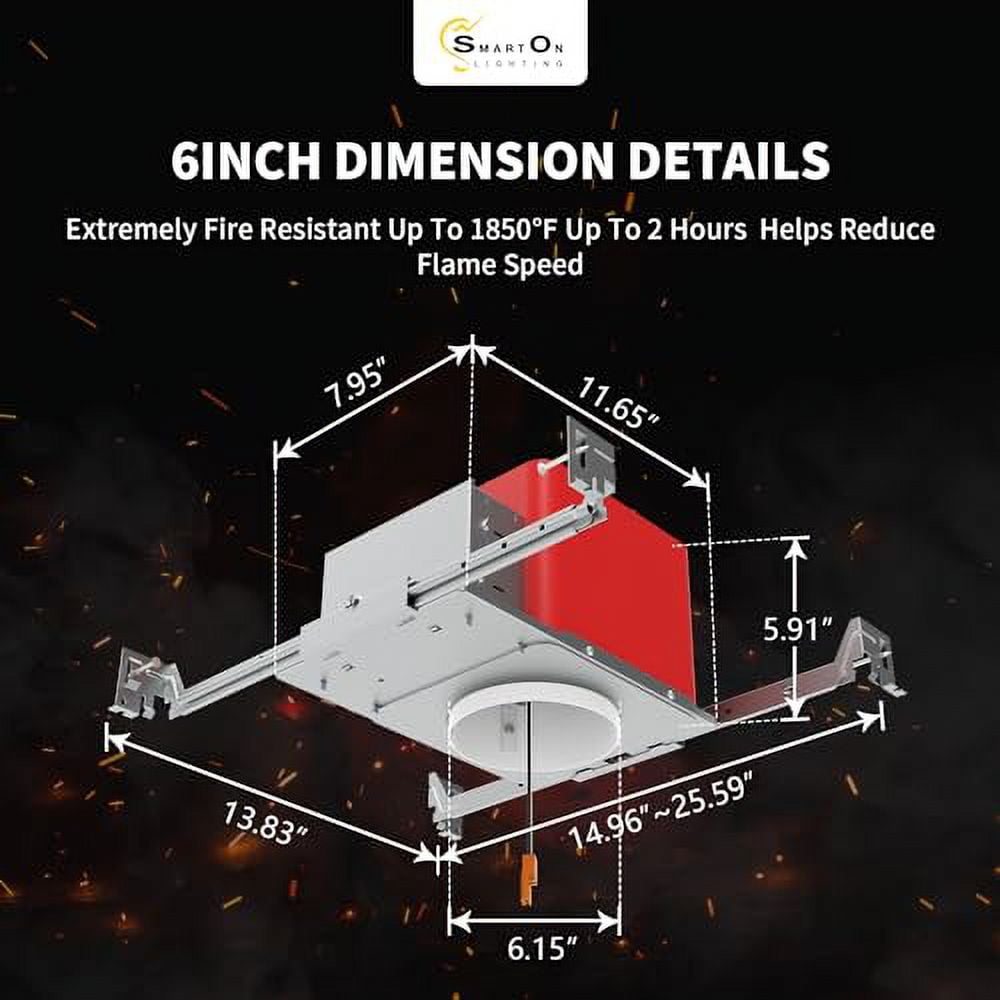 mw 4 Pack 6 Inch Fire Rated Recessed Light 2 Hours New Construction ...