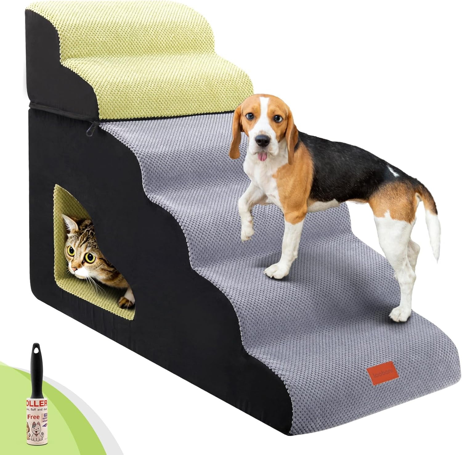 mw Dog Stairs for High Bed, 30 Inch Height 6 Steps Soft Foam Spliced ...