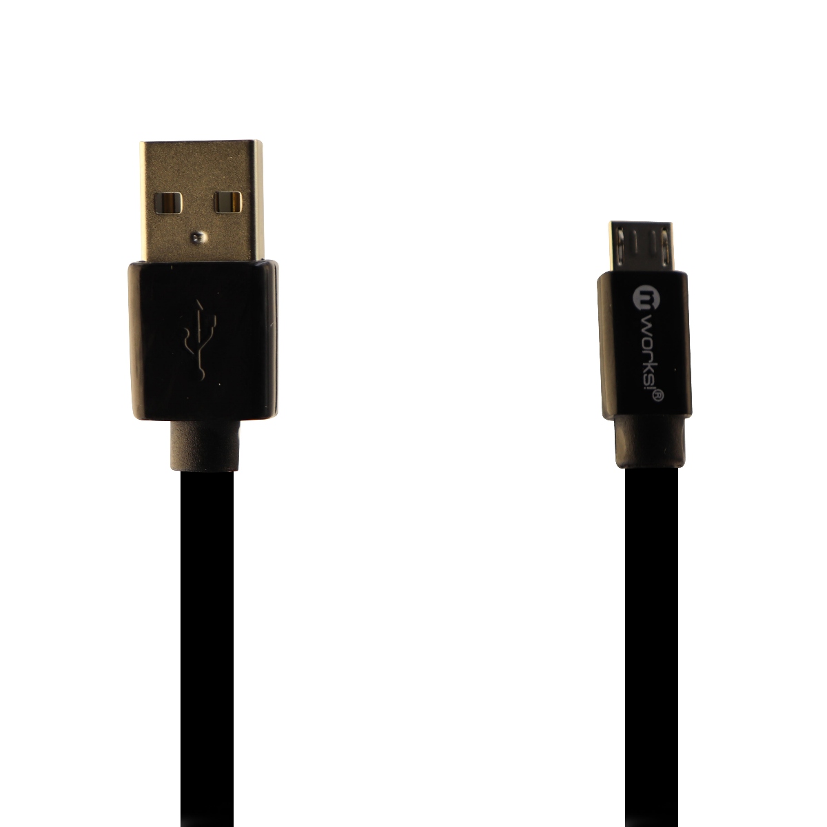 mworks flexible & flat micro compact usb sync cable - black - Walmart.com